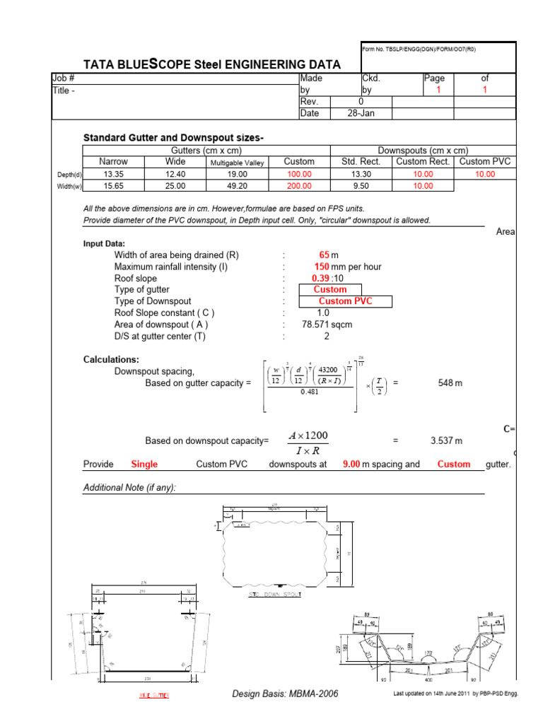 GUTTER DESIGN-Rel. 14052011 | PDF
