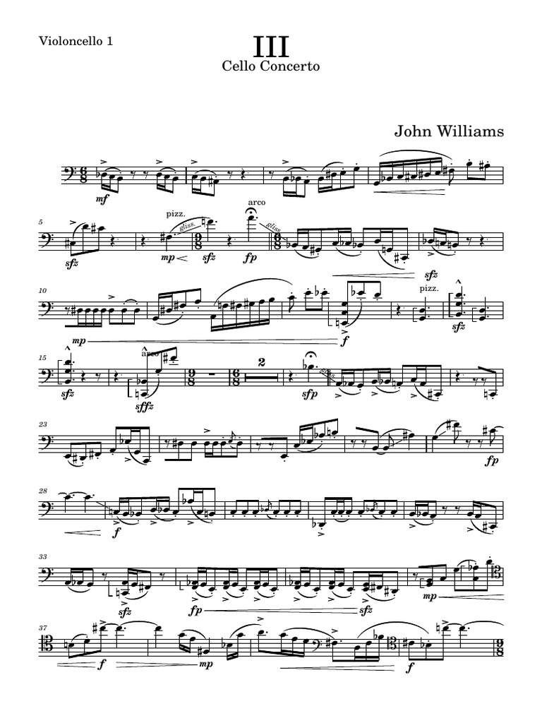 John Williams: Cello Concerto | PDF | String Instruments | Musical ...