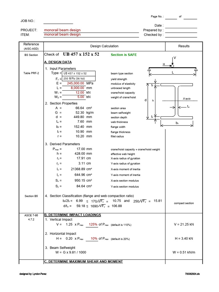 WF Monorail Beam Metric | PDF | Civil Engineering | Applied And ...