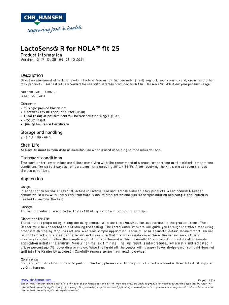 PI GLOB LactoSens RforNOLA Fit25 719602 EN | PDF