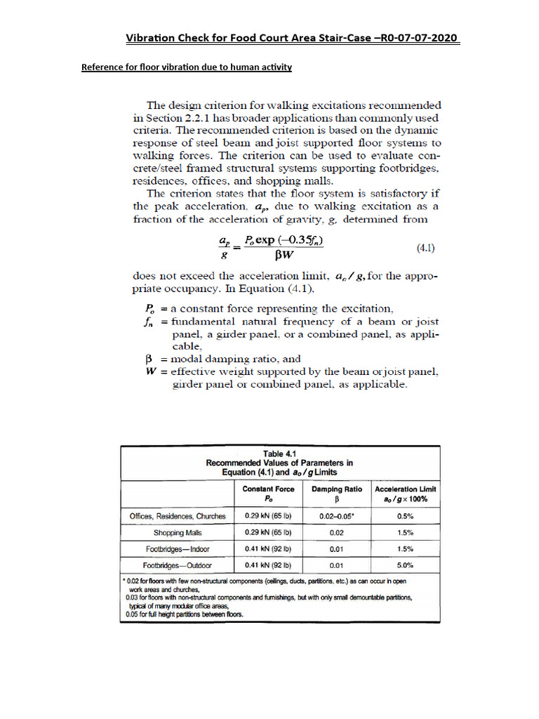 Vibration Check For Stair-Case | PDF