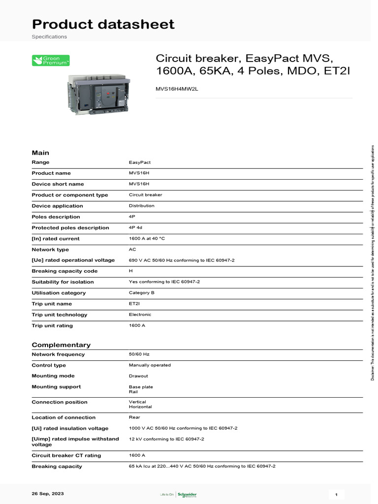EasyPact MVS - MVS16H4MW2L | PDF