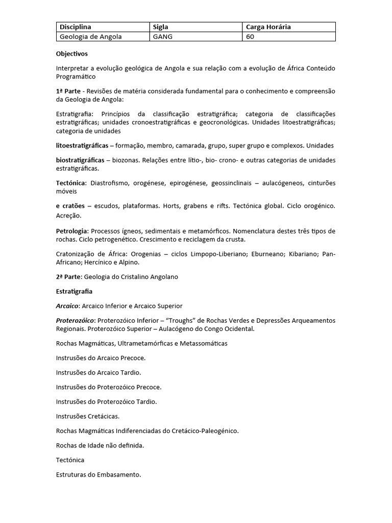 Conteúdo Programático Gang | PDF | Geologia | Placas tectônicas