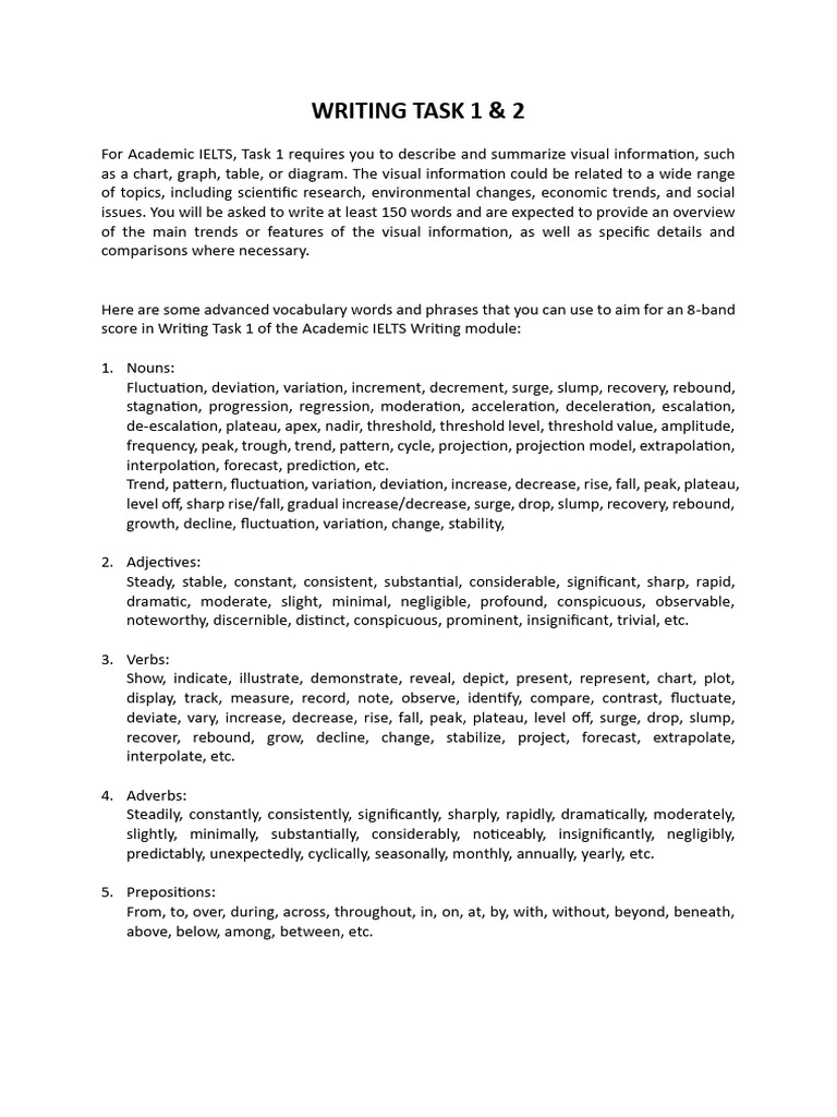 Writing Task 1 & 2 | PDF | Paradigm | Essays