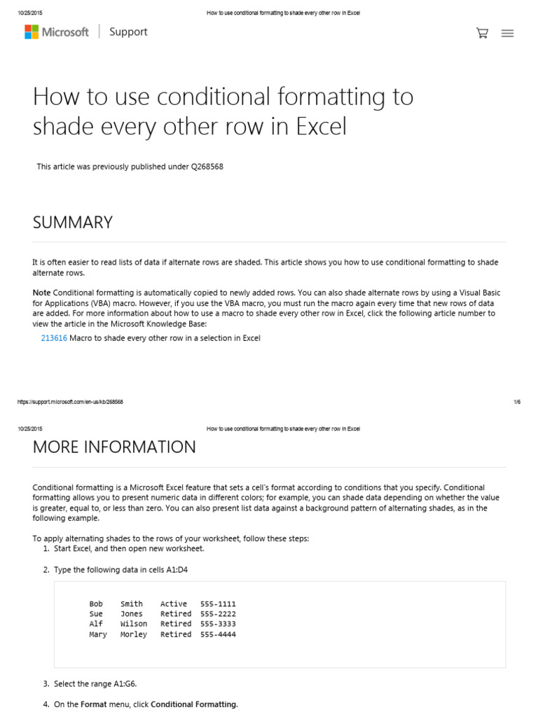 How To Use Conditional Formatting To Shade Every Other Row in Excel ...