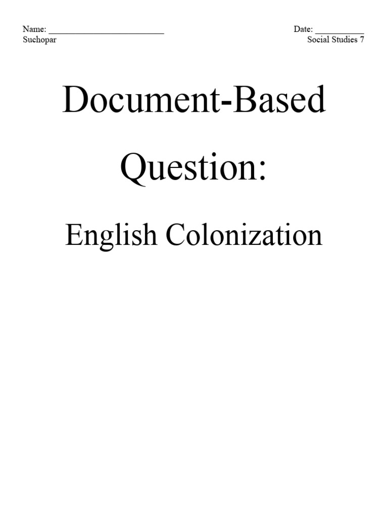 Thirteen Colonies DBQ | PDF | Paragraph | Thirteen Colonies