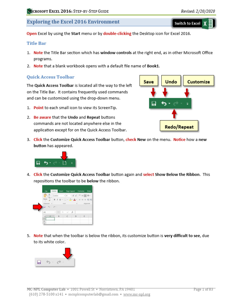 Excel 2016 | PDF | Microsoft Excel | Window (Computing)