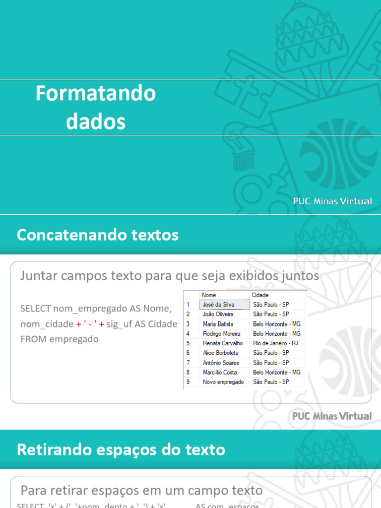 Notas de Aula - Formatando o Resultado | PDF