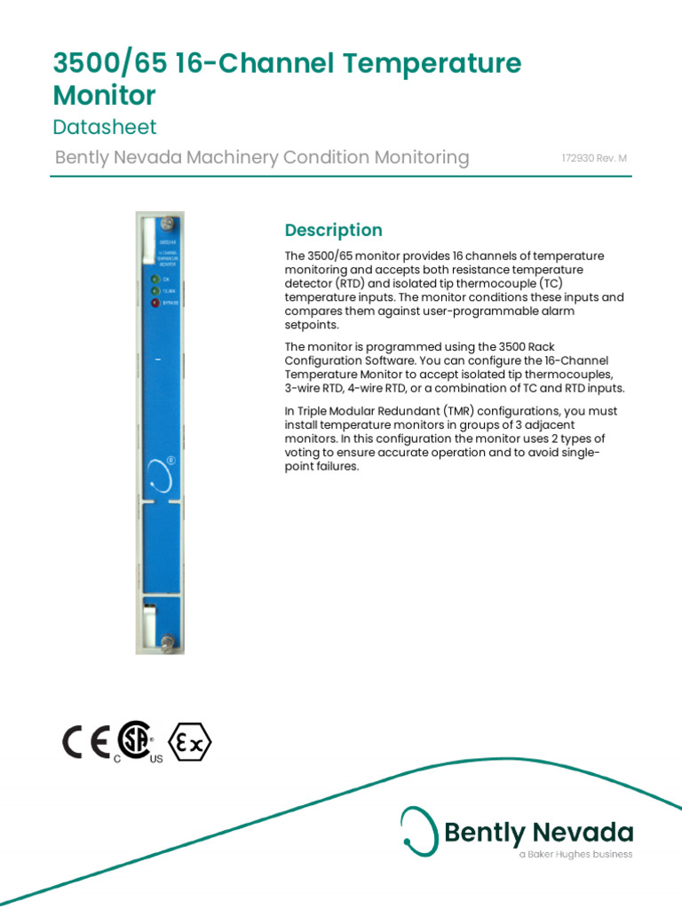 3500-65 16-Channel Temperature Monitor Datasheet - 172930 | Download Free PDF | Manufactured ...