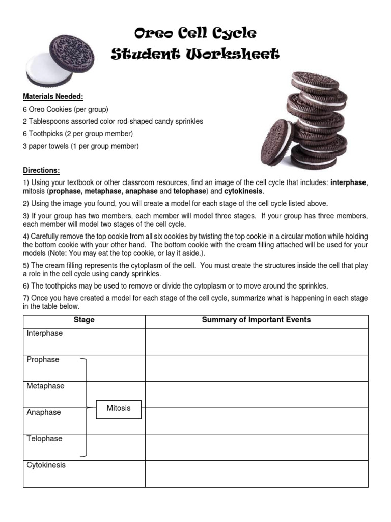 Oreo Mitosis Lab | PDF | Wellness
