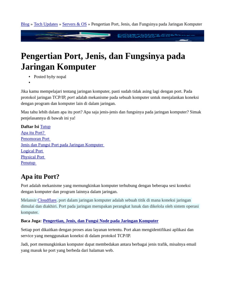 Pengertian Port | PDF