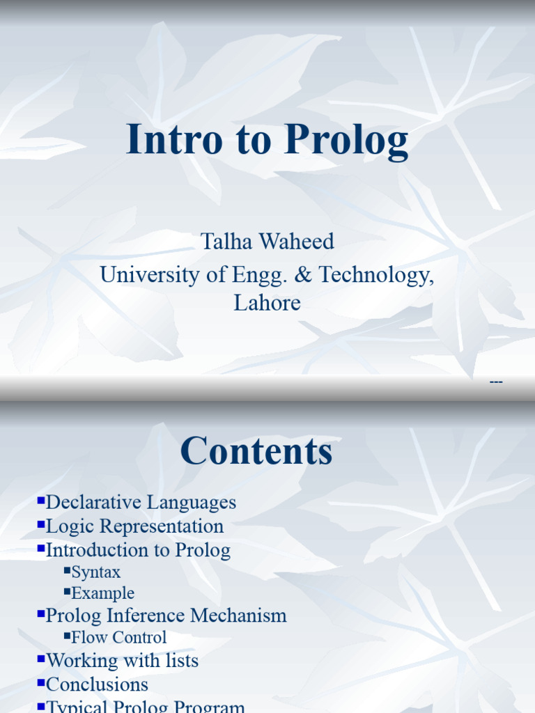 Slides 10 Programming Languages - UET CS - Talha Waheed - Rule Based ... Slides 10 Programming Languages - UET CS - Talha Waheed - Rule Based ...