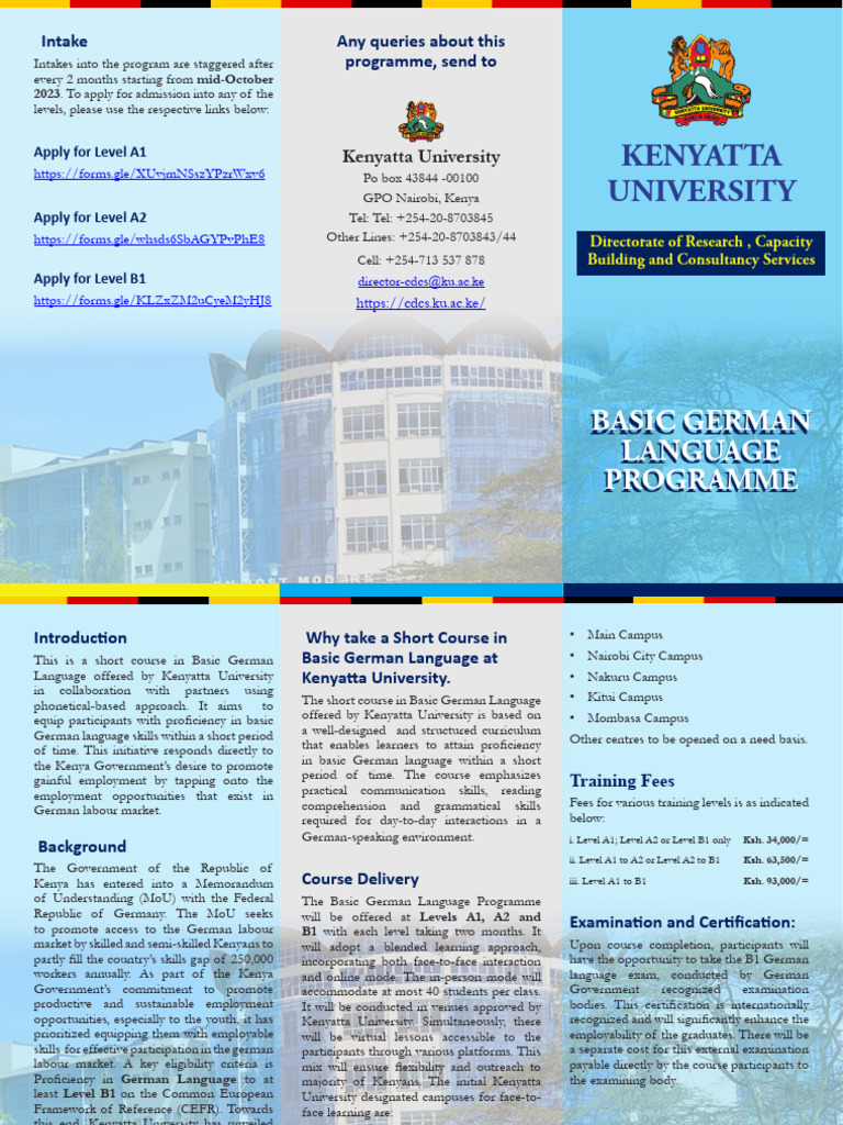 Basic German Language Programme Brochure-1 | PDF | Kenya | Learning