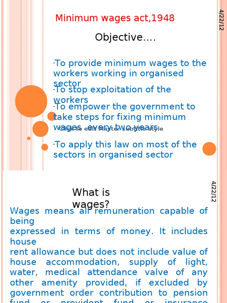Minimum Wages Act, 1948 | PDF | Wage | Employment