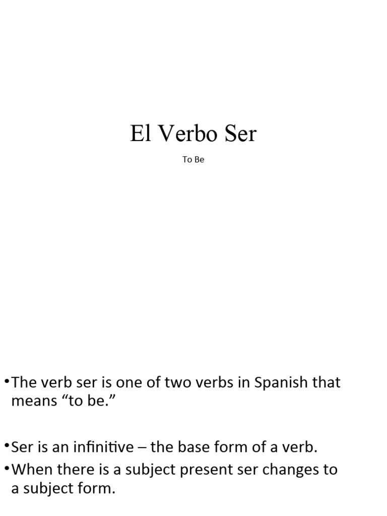 Power Point El Verbo Ser | PDF