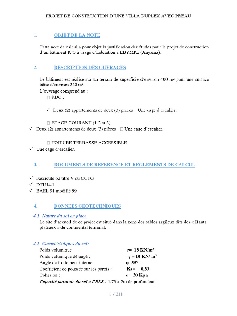 Note de Calcul | PDF