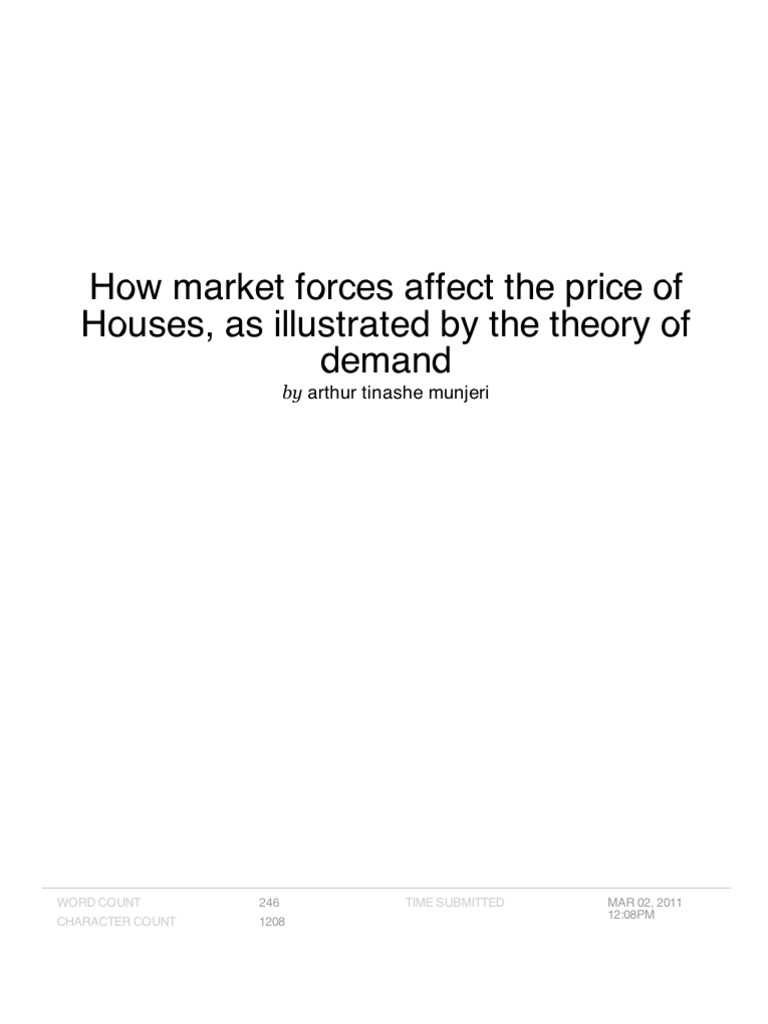 How Market Forces Affect The Price of Houses, As Illustrated by The ...