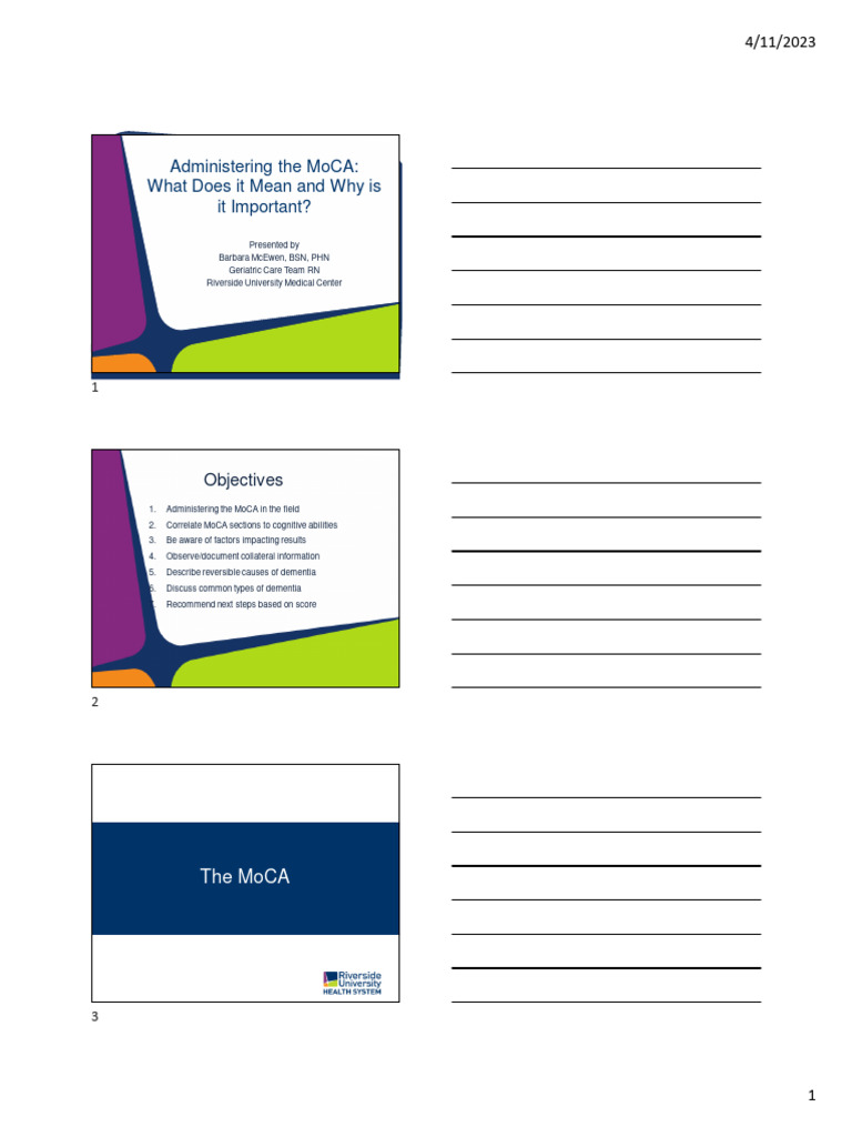 Administering the MoCA for Dementia Screening | PDF | Dementia | Cognition