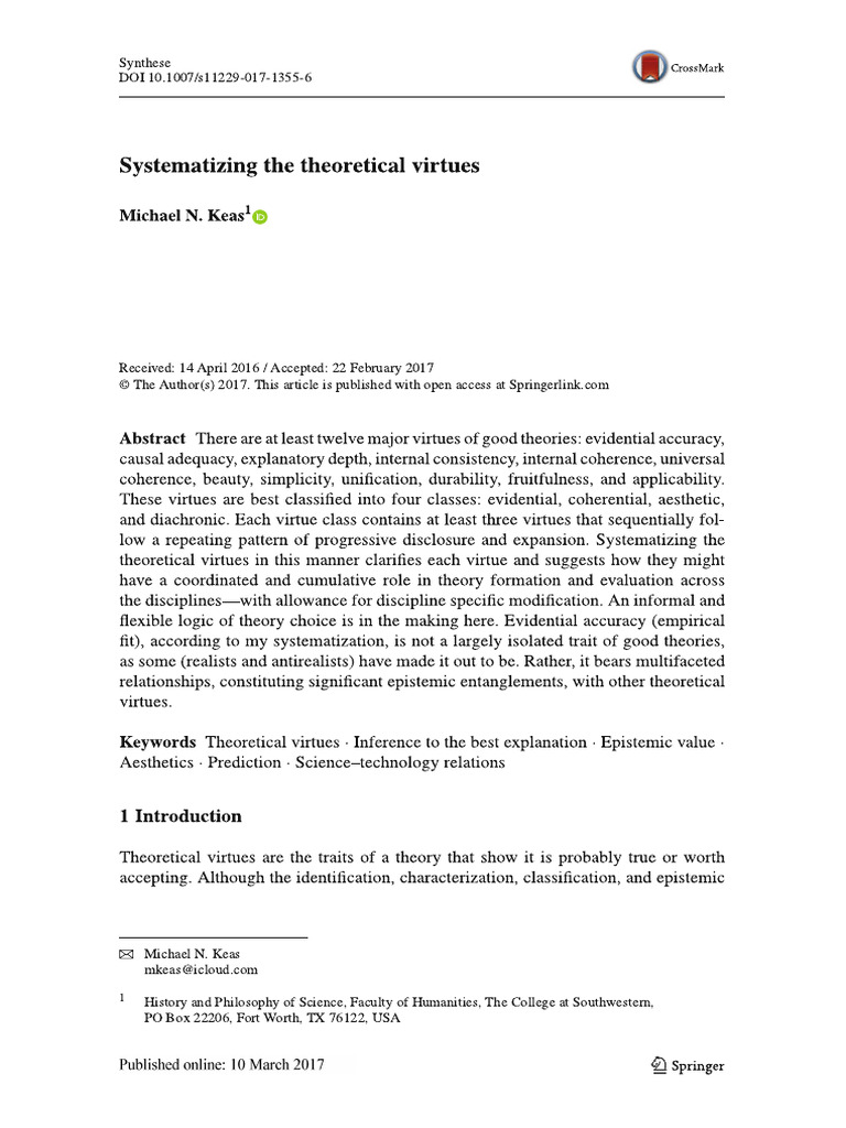 Systematizing The Theoretical Virtues | PDF