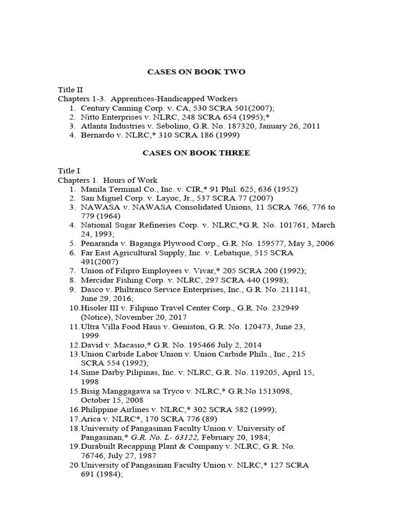 Labor Cases | PDF | Economies | Philippines