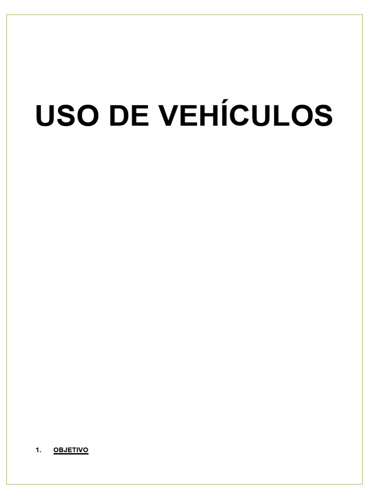 Uso de Vehículos | PDF | Seguridad y salud ocupacional
