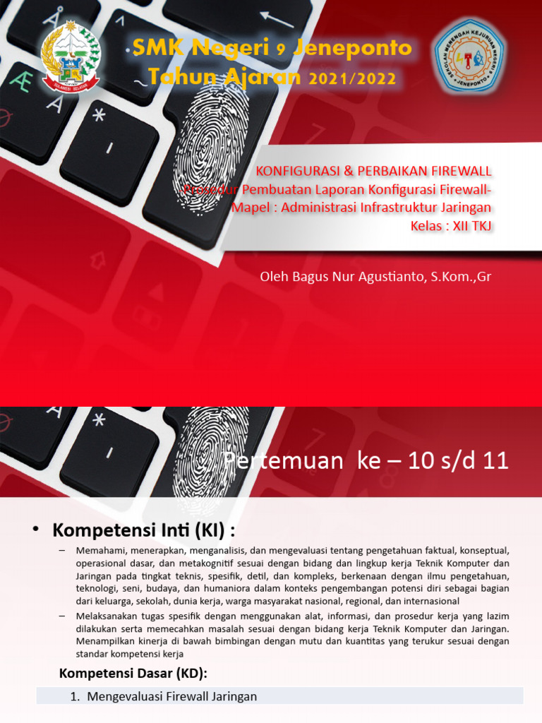 Prosedur Pembuatan Laporan Konfigurasi Firewall Materi AIJ Pertemuan Kesepuluh Dan Kesebelas | PDF
