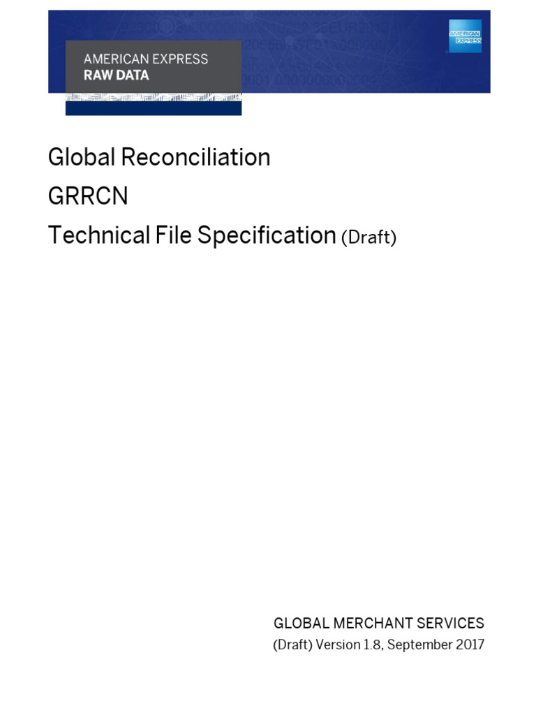GRRCN v1.8 Draft Specification | PDF | Comma Separated Values | Payments