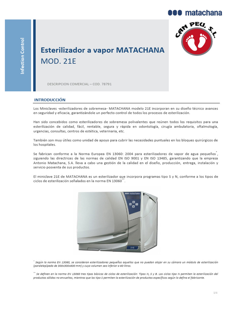 Autoclave Matachana 21e | PDF