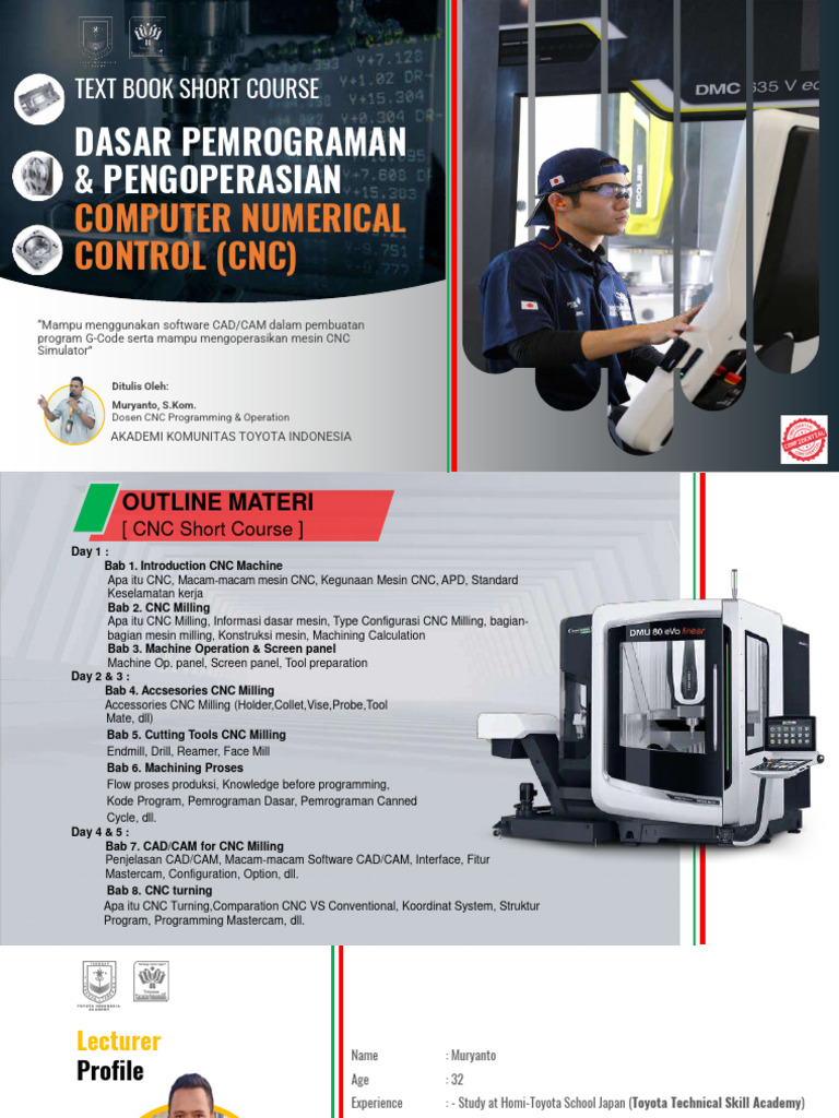 Materi Short Course CNC | PDF | Numerical Control | Machining