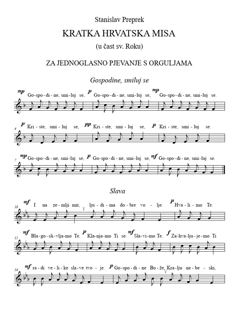 Misa_sv_Roku_Preprek_PJEVACI_PDF | PDF