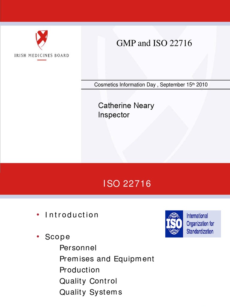 ISO 22716 GMP Guidelines Overview | PDF