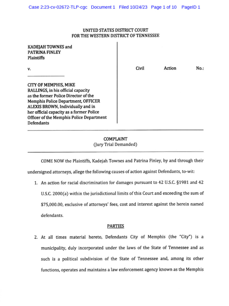 Lawsuit Against MPD | PDF