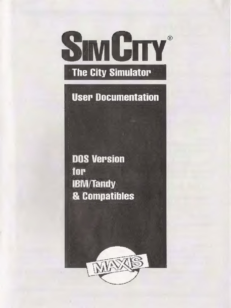SimCity - Manual - Text | PDF | Menu (Computing) | Cursor (User Interface)