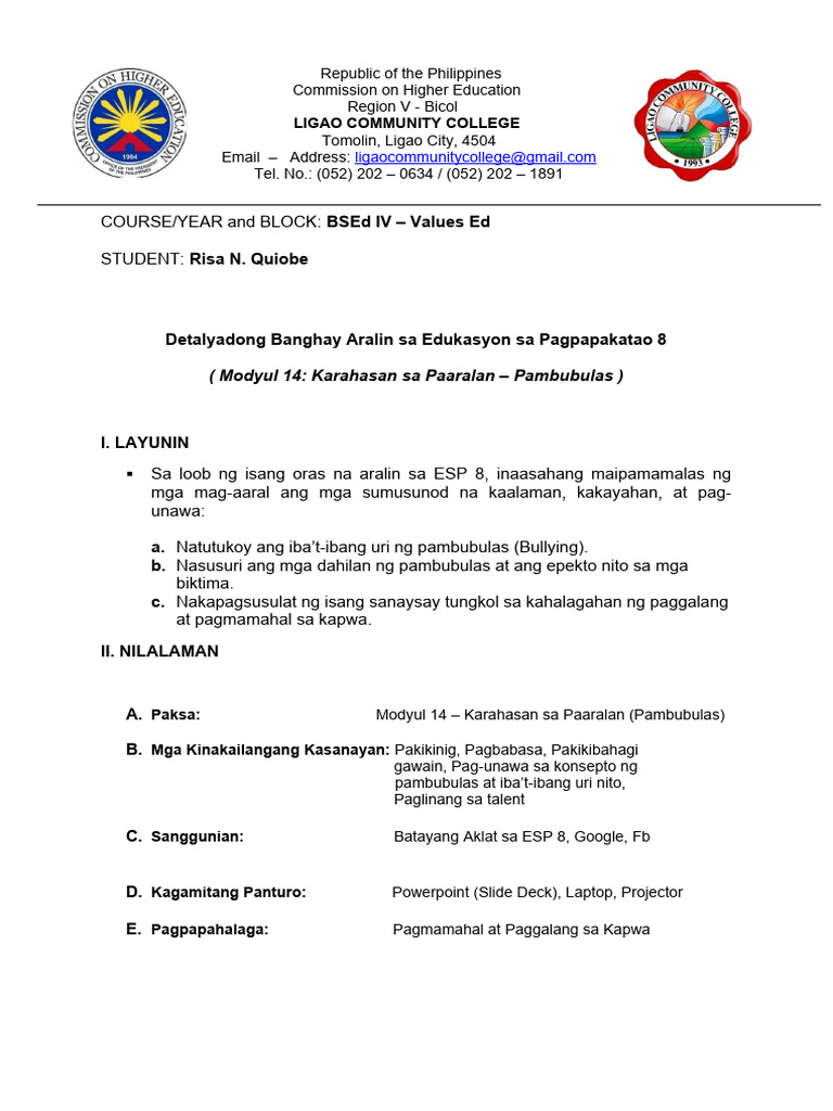 ESP 8 - Modyul 14 | PDF