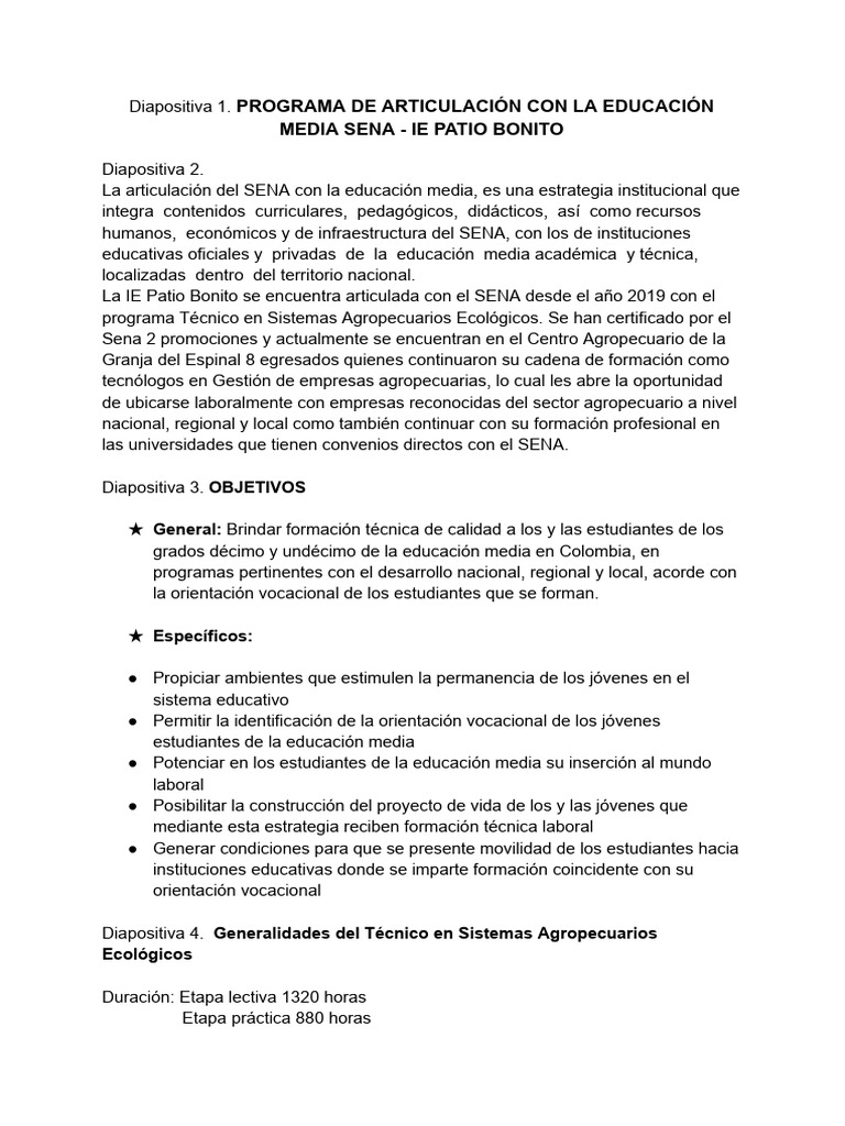 Articulación Sena | PDF