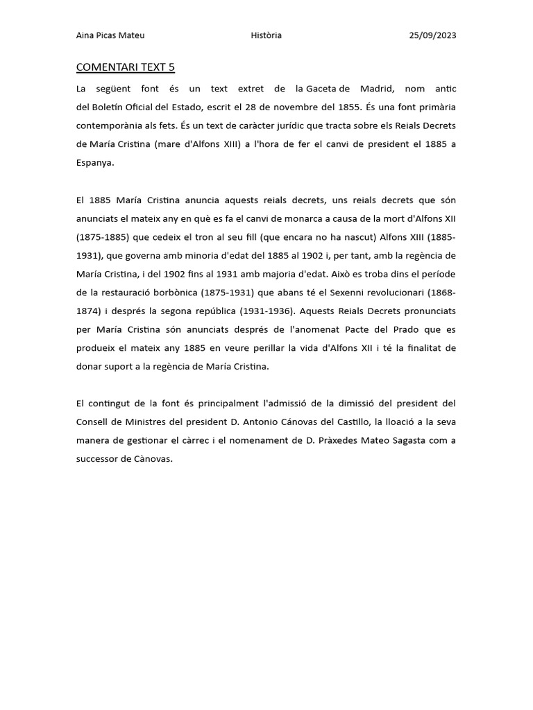 Comentari 5 | PDF