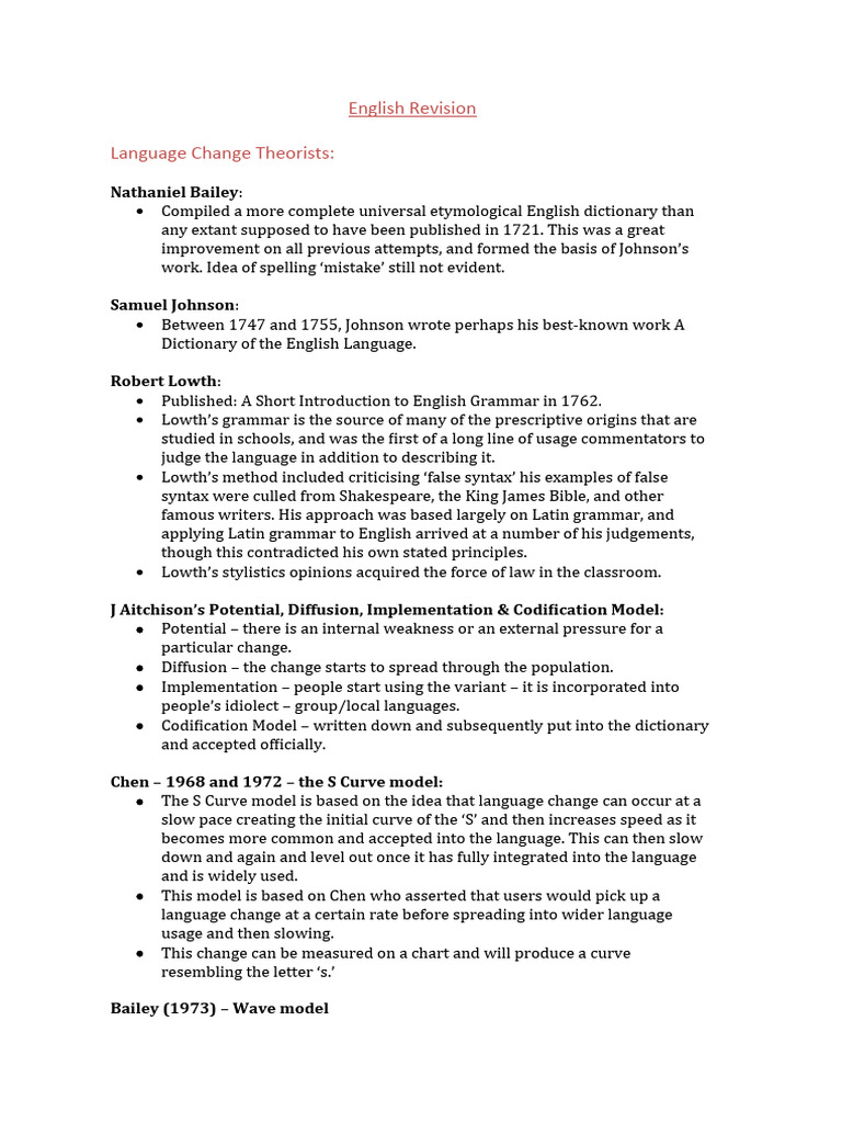 English Revision Theories19 | PDF | English Language | Linguistics