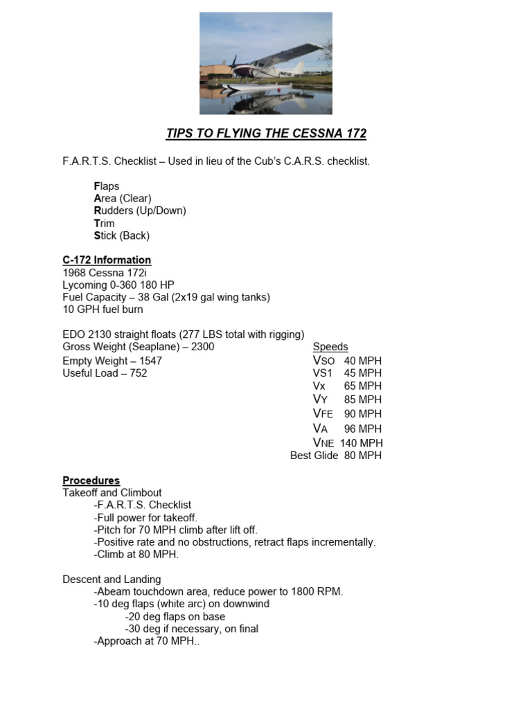 Tips To Flying The Cessna 172 | PDF
