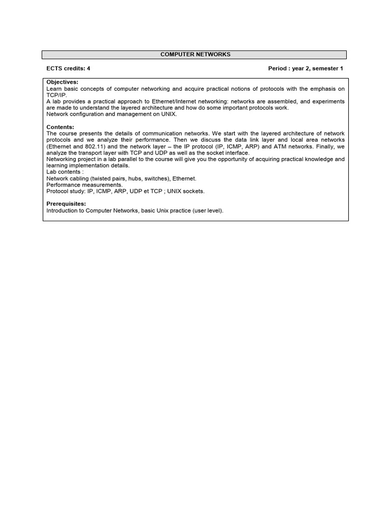 Lecture Computer Networks Pdf Technology And Engineering