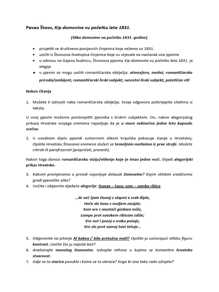 Štoos Zadatci Za Analizu | PDF