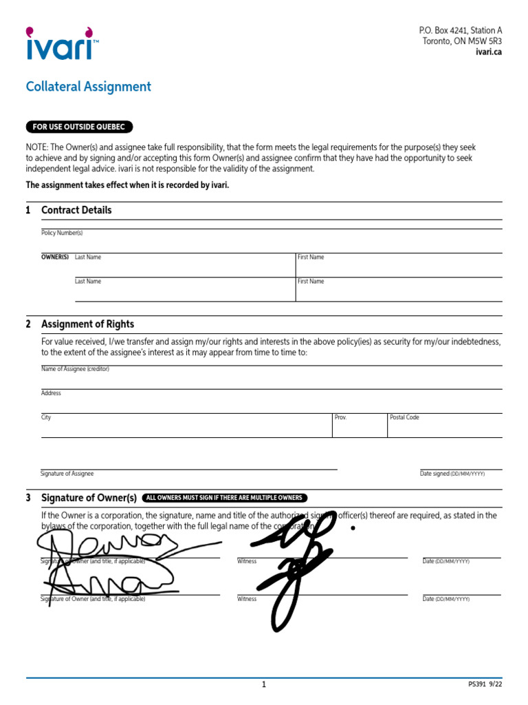 Collateral Assignemet Arora | PDF | Assignment (Law) | Justice