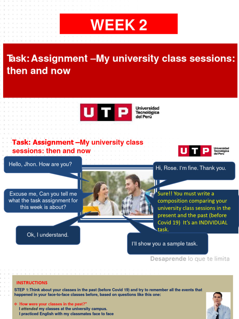 Pre Grado Week 2 - Task Assignment - My University Class Sessions Then and Now | PDF ...