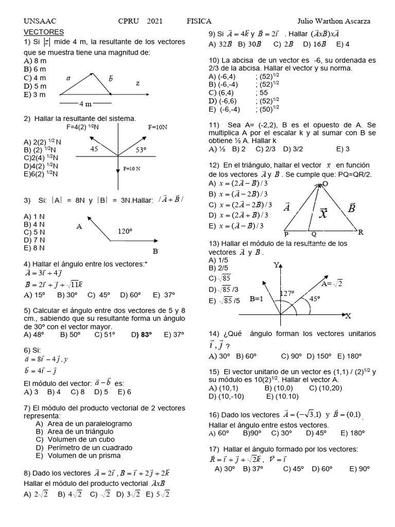 3 Capitulo 2 Vectores Ejercicios | PDF | Vector Euclidiano | Euclides