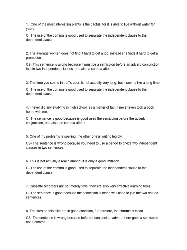 Comma Splice Part 1 | PDF