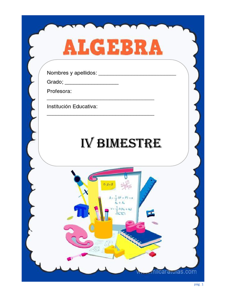 Modulo de Algebra de Iv Bimestre | PDF | Matemática Elemental | Álgebra ...