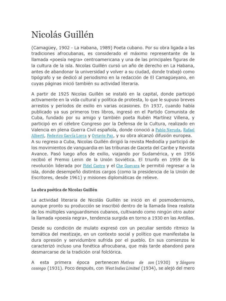 Nicolas Guillen | PDF