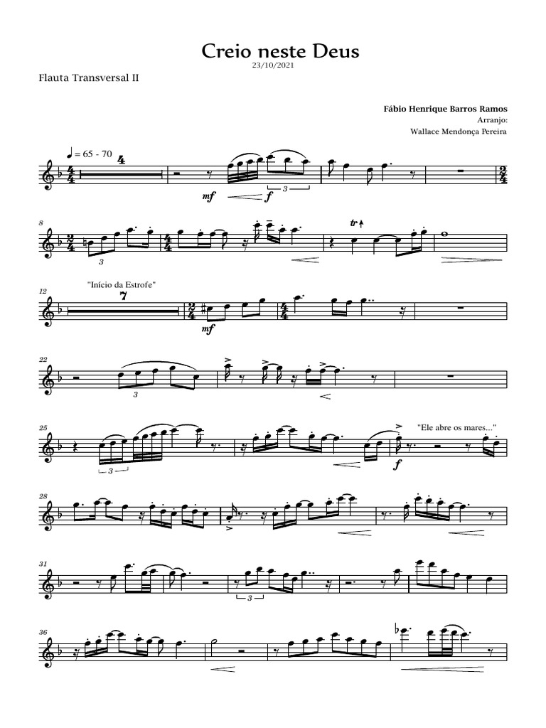 Creio Neste Deus-Flauta - Transversal - II | PDF
