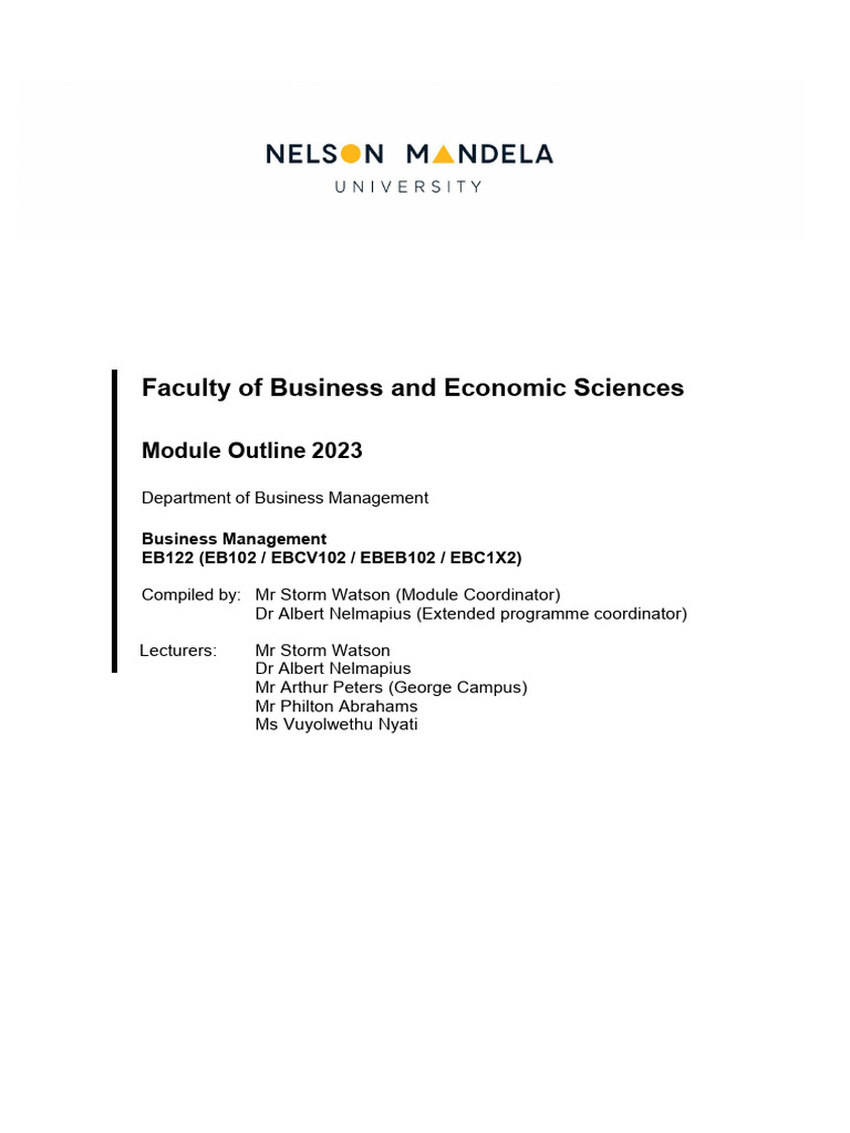 Business Management Module Guide | PDF | Learning | Educational Assessment