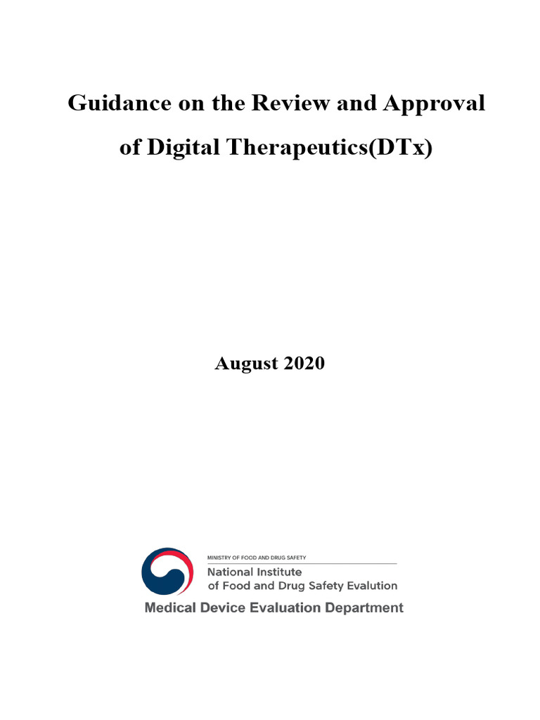 Guidance Digital Therapeutics (DTX) | PDF | Clinical Trial | Medical Device