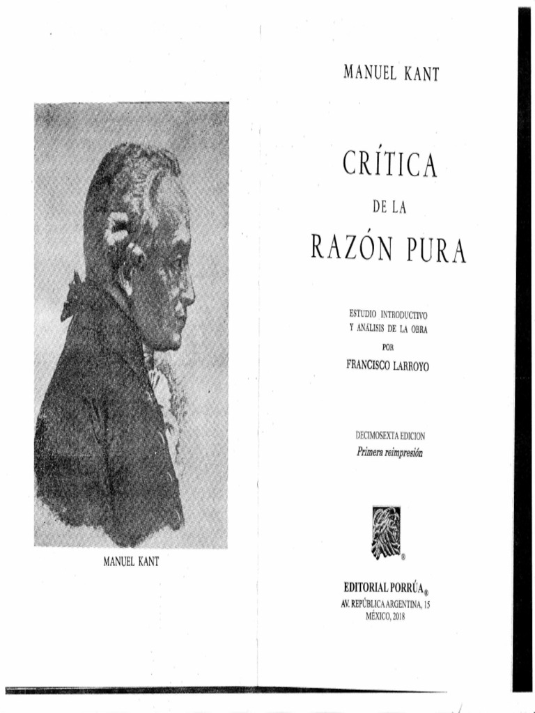 Critica Razon Pura | PDF | A priori y a posteriori | Immanuel Kant